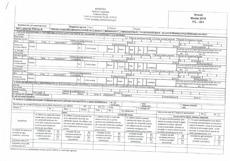 Formulare – Comuna Oltina
