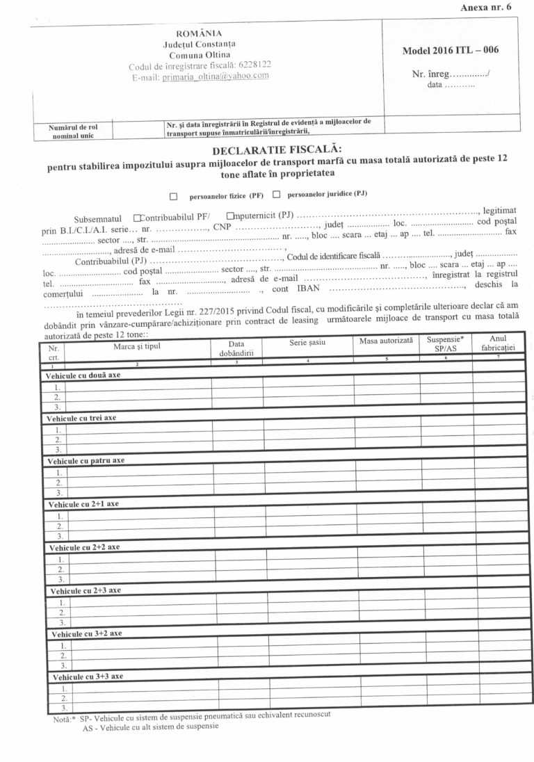 Formulare – Comuna Oltina
